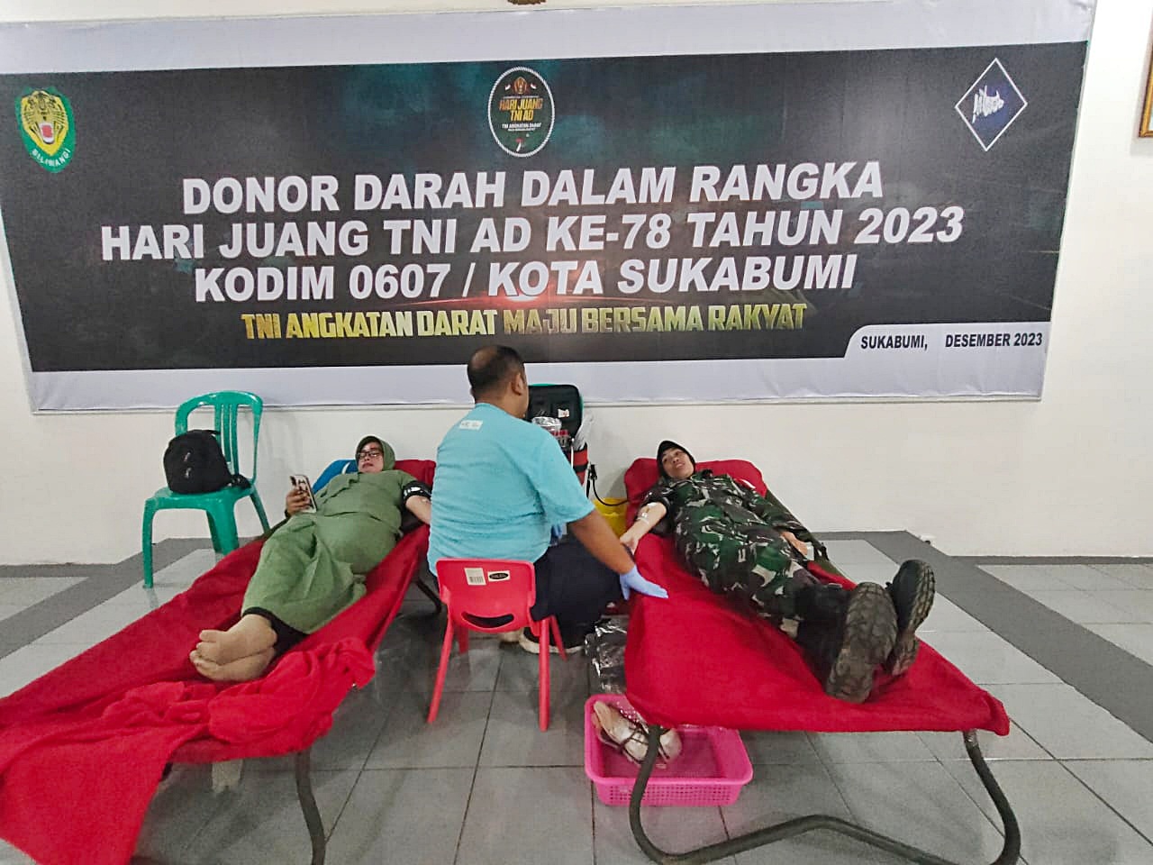 Peringati Hari Juang TNI AD Ke-78 Tahun 2023, Kodim 0607/Kota Sukabumi Gelar Donor Darah ...