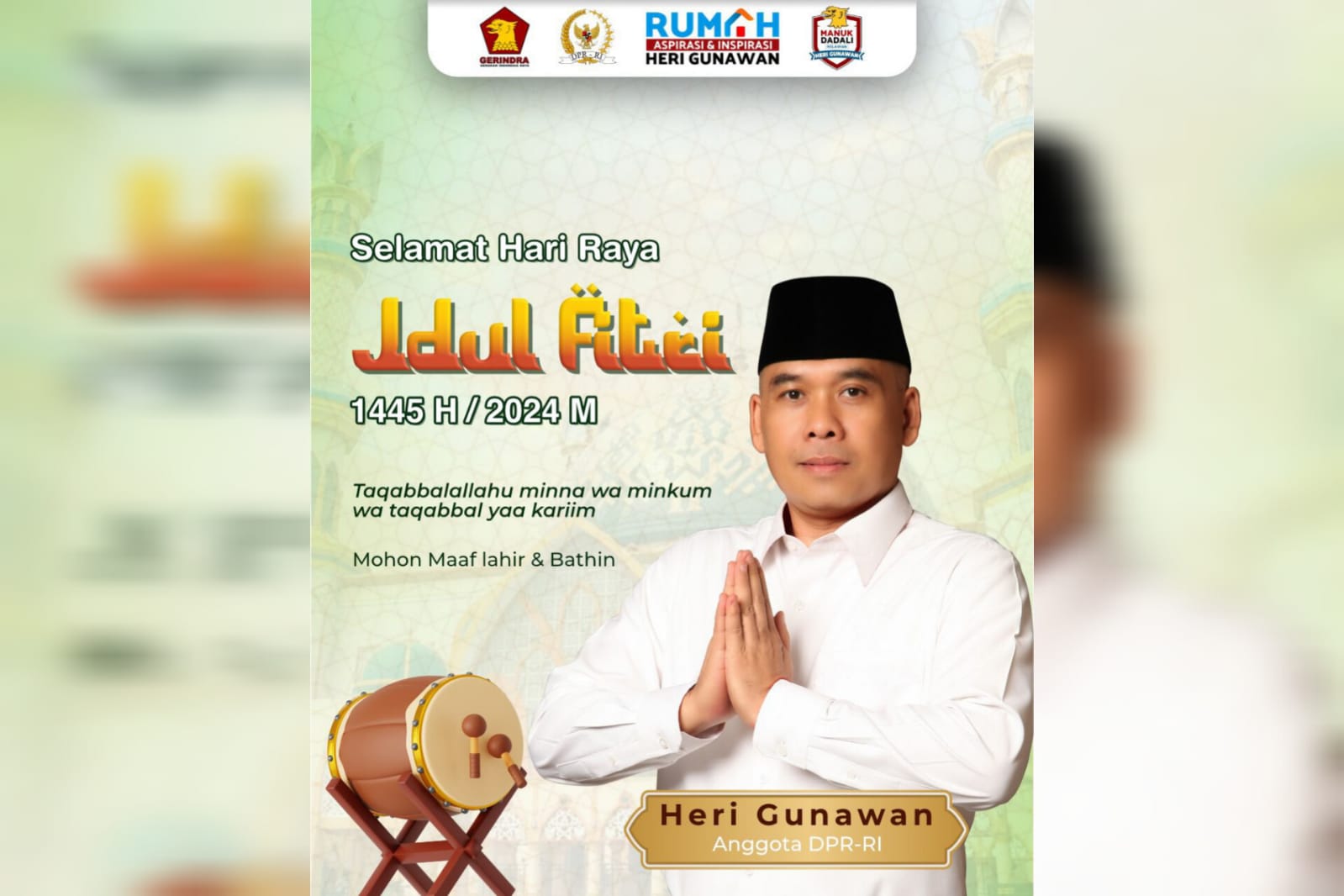 Heri Gunawan Menghatur Ucap Selamat Hari Raya Idul Fitri 1445H ...